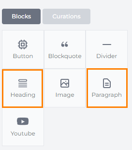 How to customize your newsletter using Heading and Paragraph blocks.